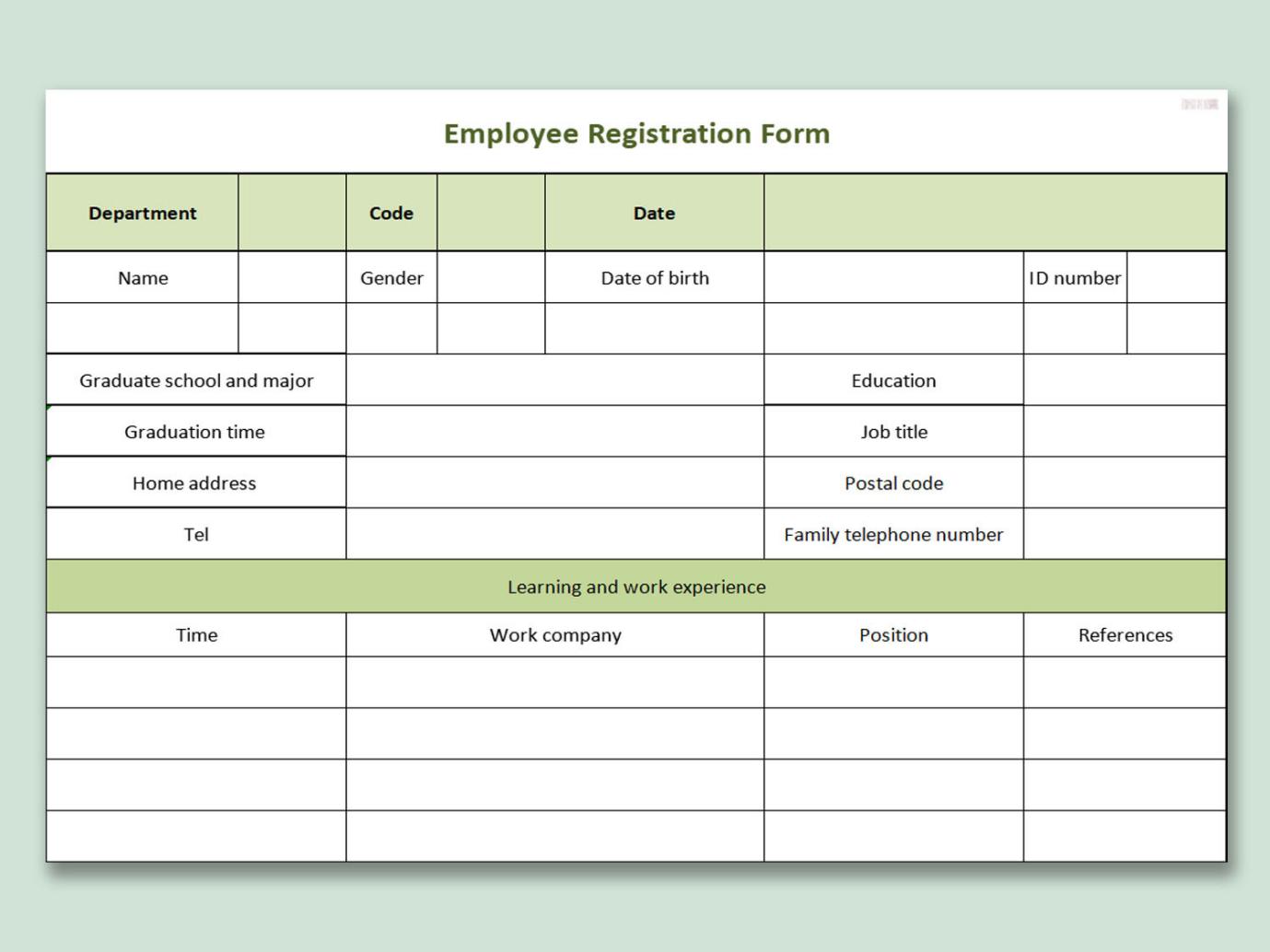 Excel Forms Templates