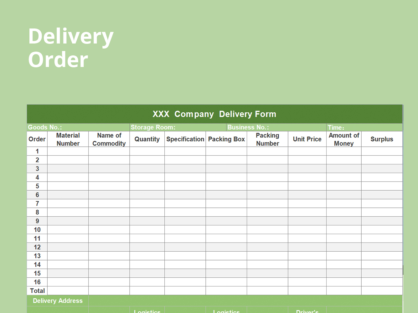 Delivery Schedule Template Excel Free Printable Templates