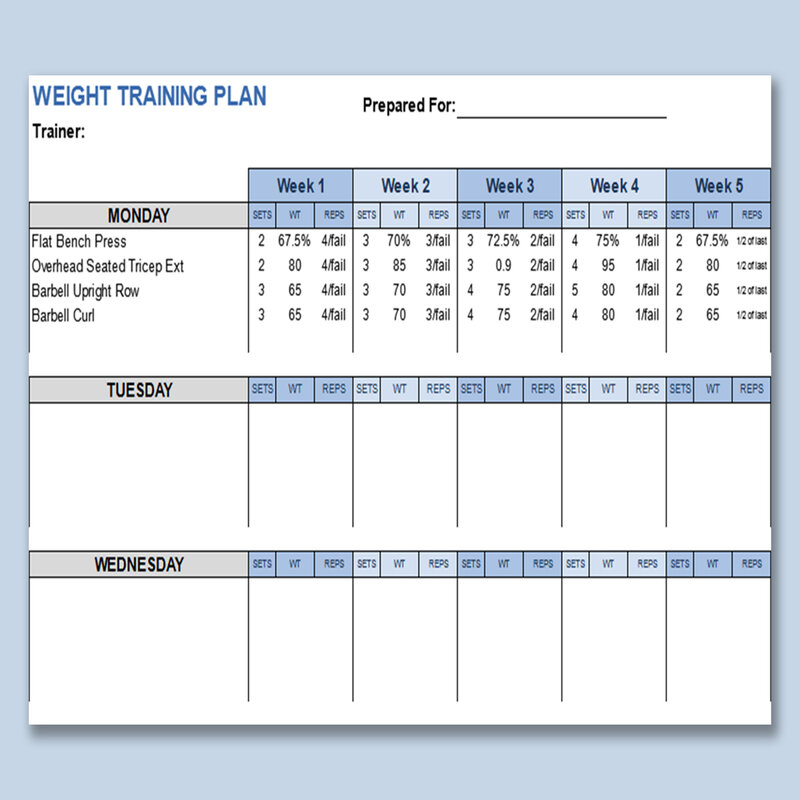 Training Tracker Excel Template