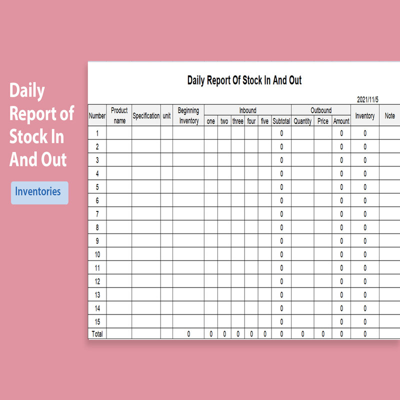 Daily Report Excel Template