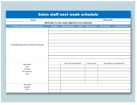 Weekly Work Schedule Template Word