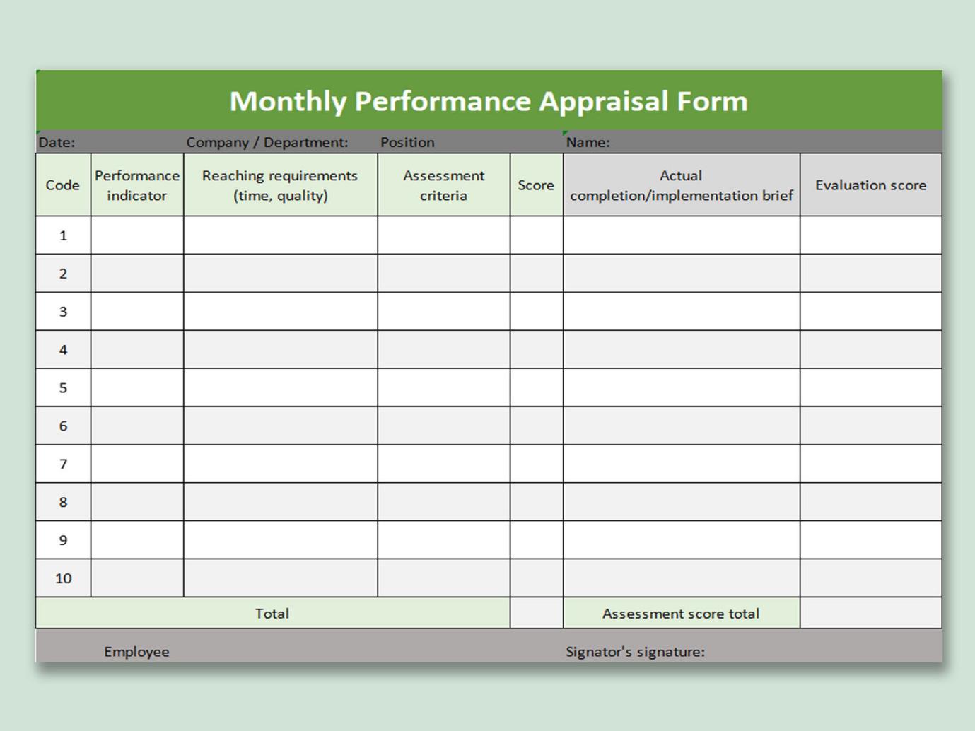 Excel Kpi Template