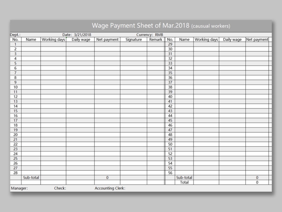 Cash Voucher Template Excel