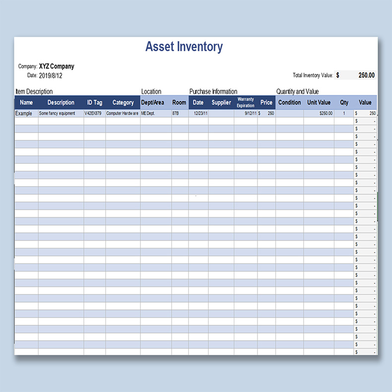 Fixed Assets Register