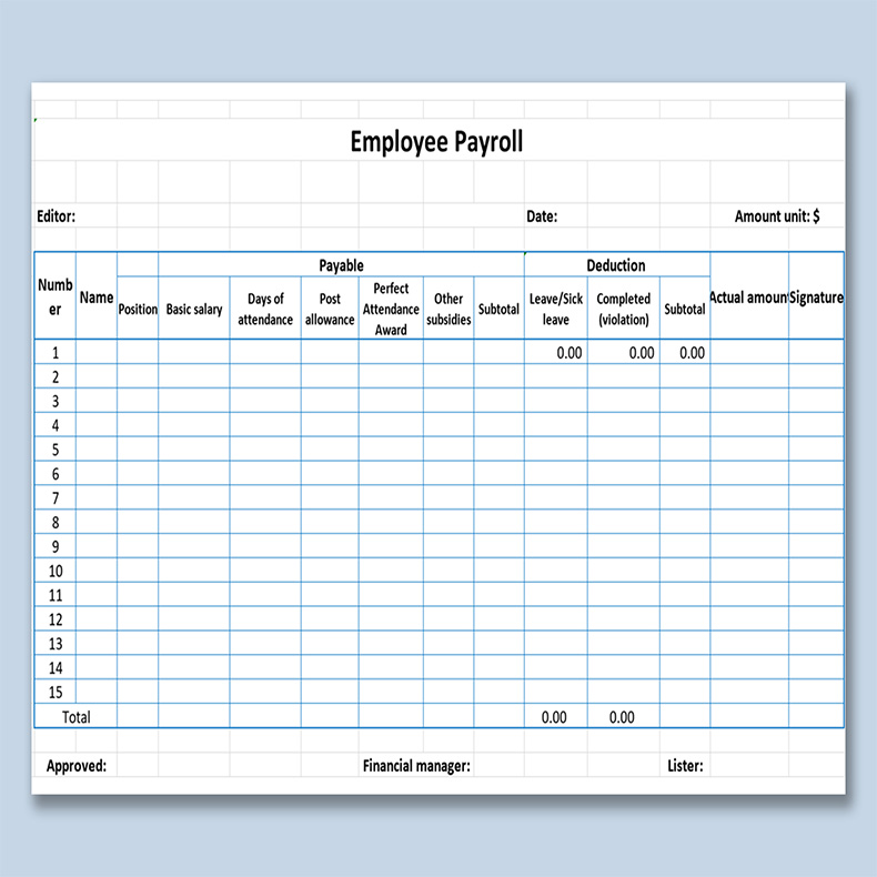 Payroll Reconciliation Excel Template