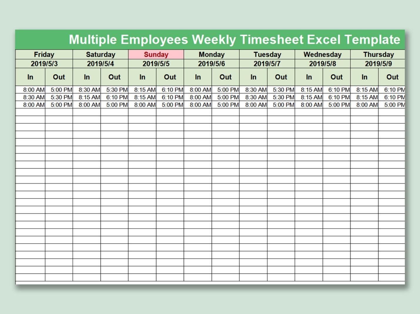 Free Excel Timesheet Template Collection Vrogue co