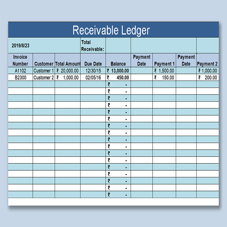 Accounts Excel Template