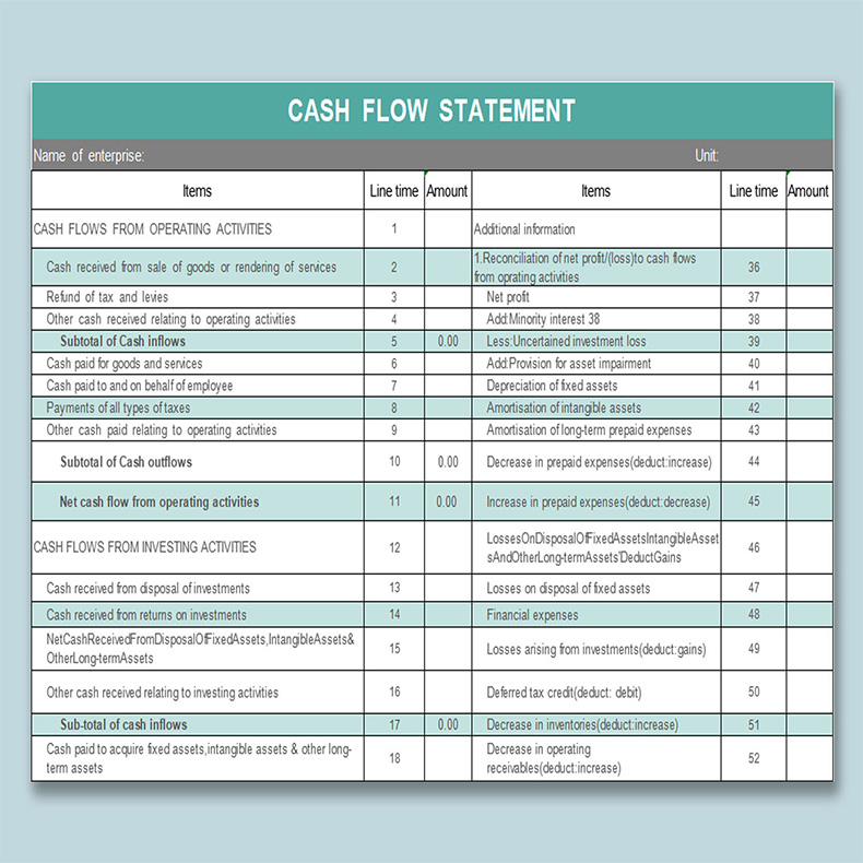 Top 10 Cash Flow Excel Template Download 2022 WPS Office 46 OFF