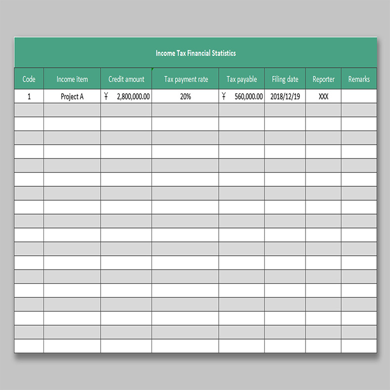 Tax Excel Template