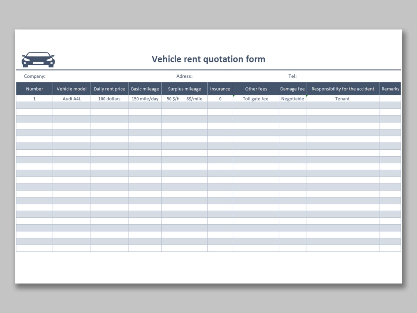 Ledger Excel Template