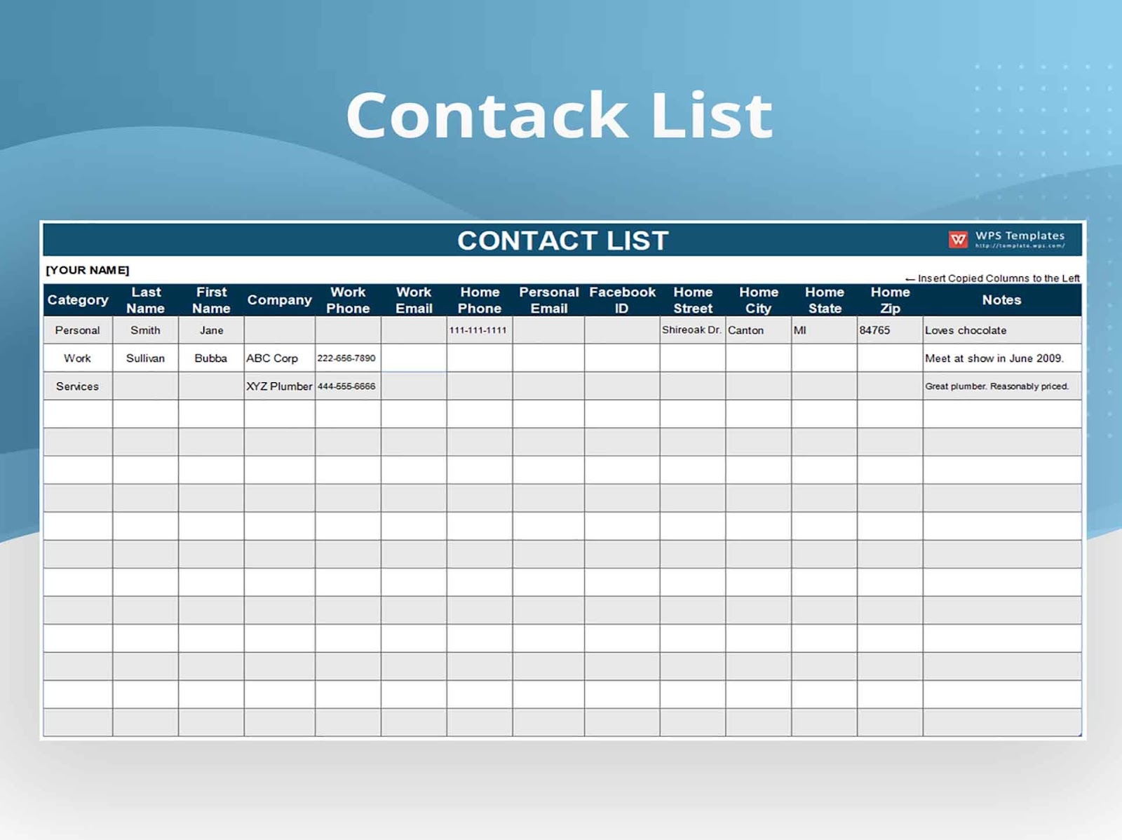 Emergency Contact List Template For Employees Excel Templates