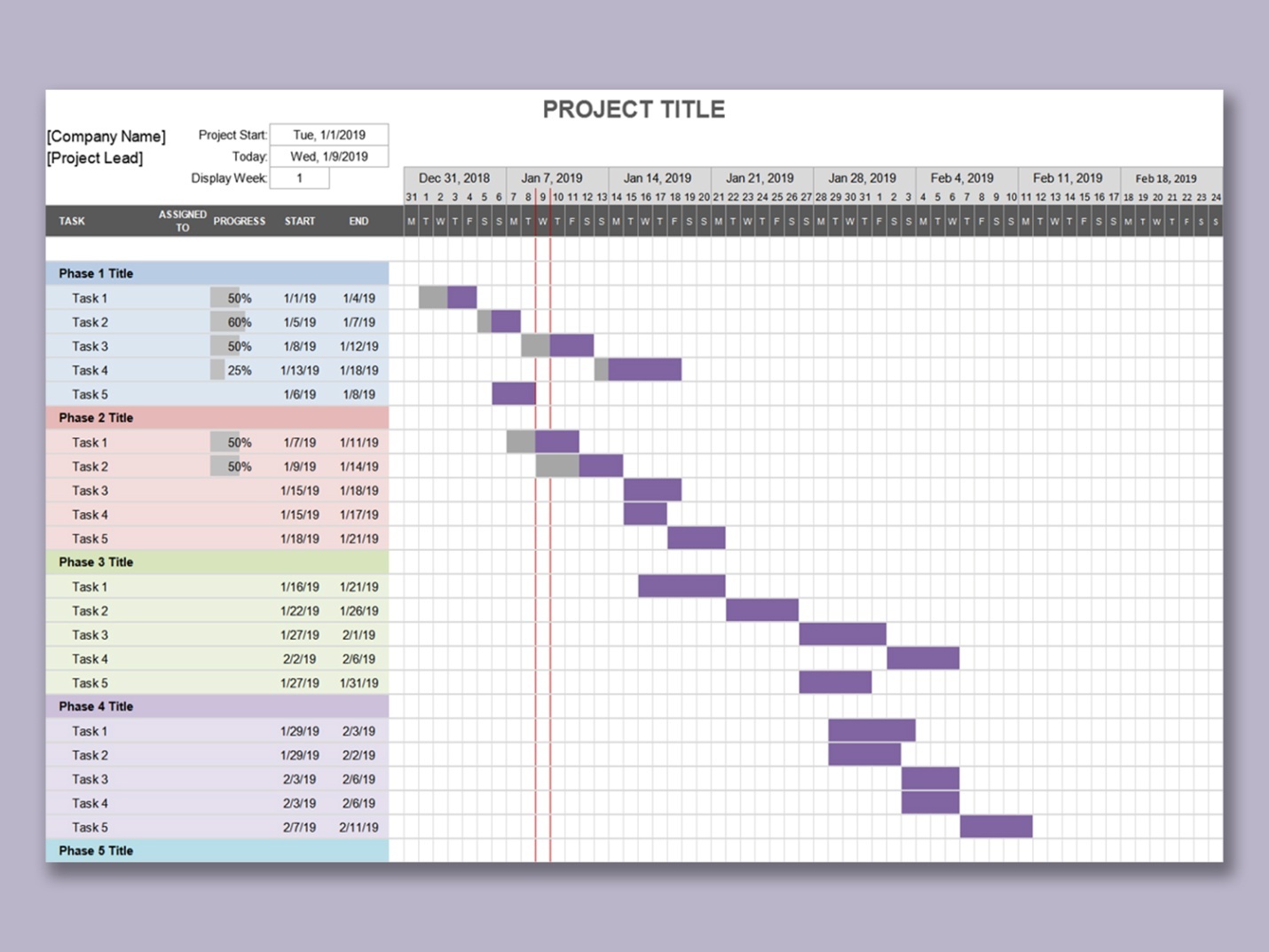 Gantt Chart Template Xls