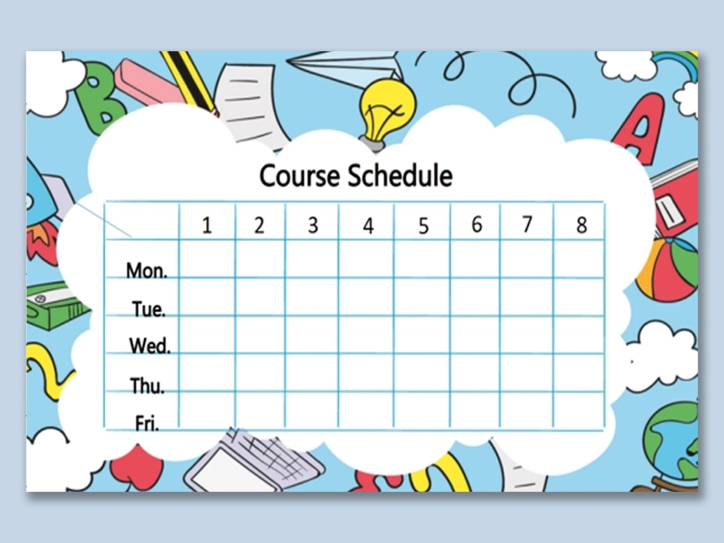 Timetable Templates For School In Excel Format Free Weekly Schedule