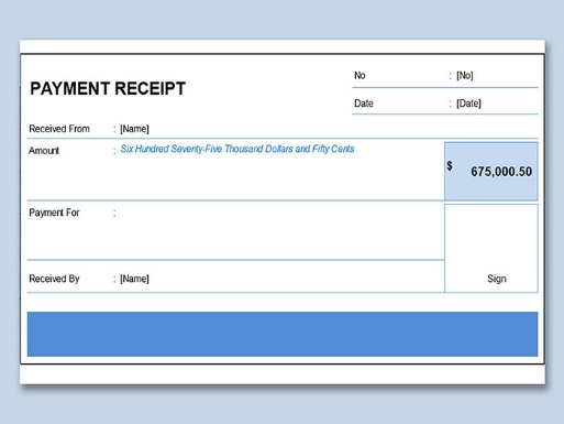 Excel Template Receipt
