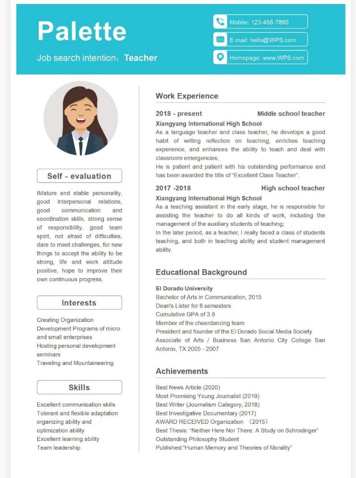Best Teacher Resume Format in Word