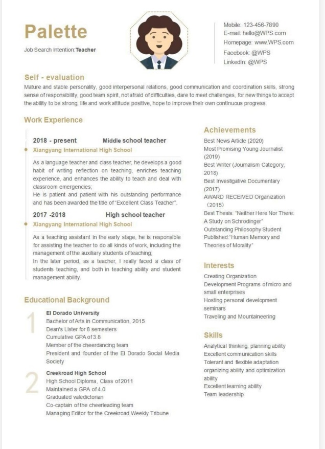 Best Teacher Resume Format in Word