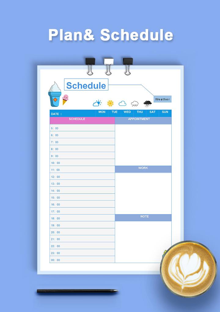 Cute Schedule Template