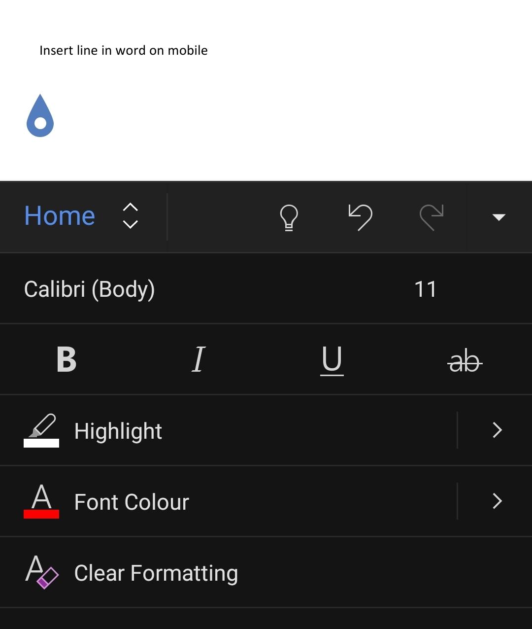 Word Horizontal Line Colour