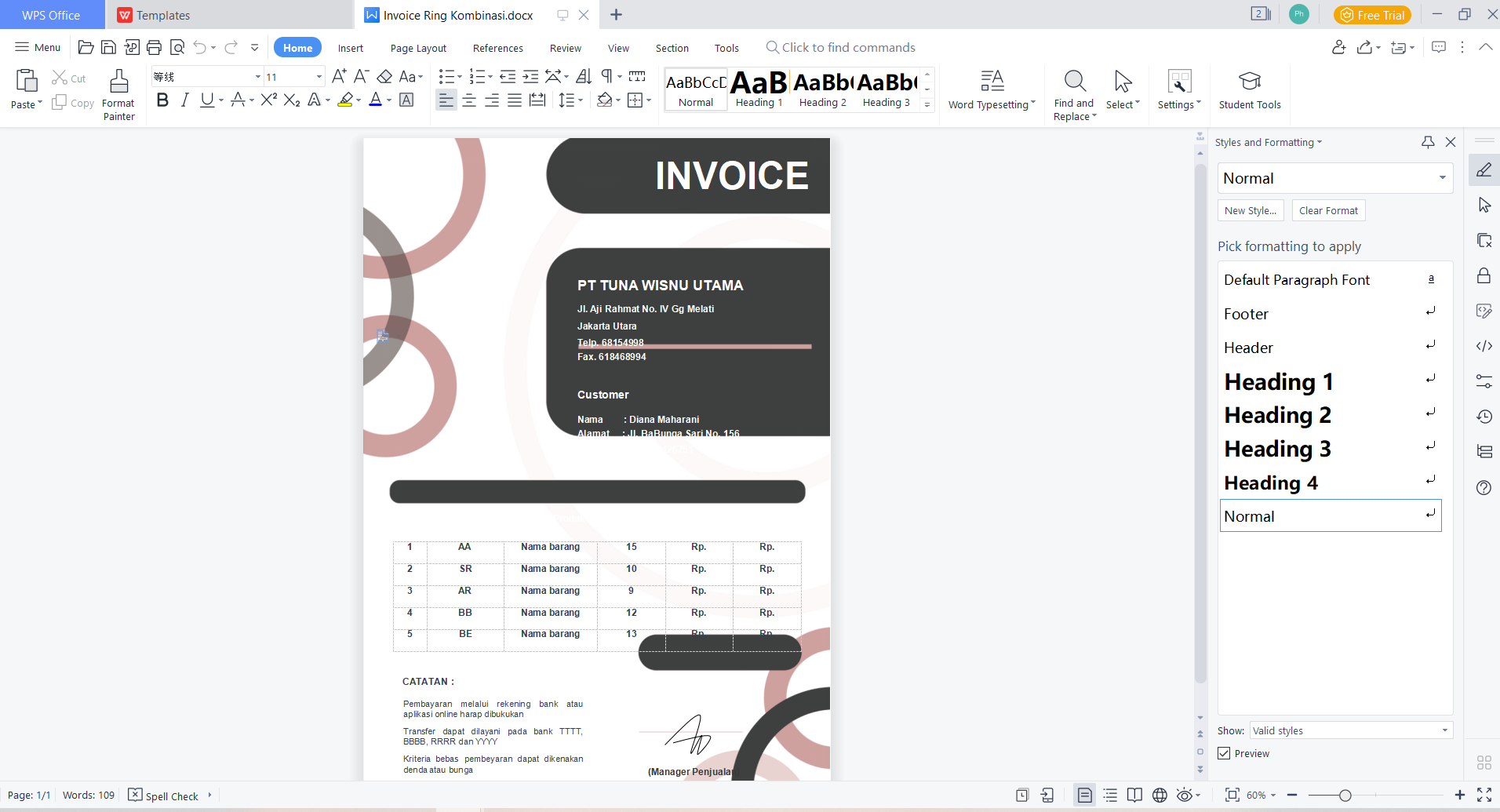 Best 10 Free and Editable Word Invoice Templates in 2023 | WPS Office Blog