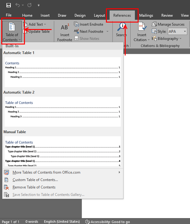 How To Insert Table Of Contents In Word Document On Mac Or Windows