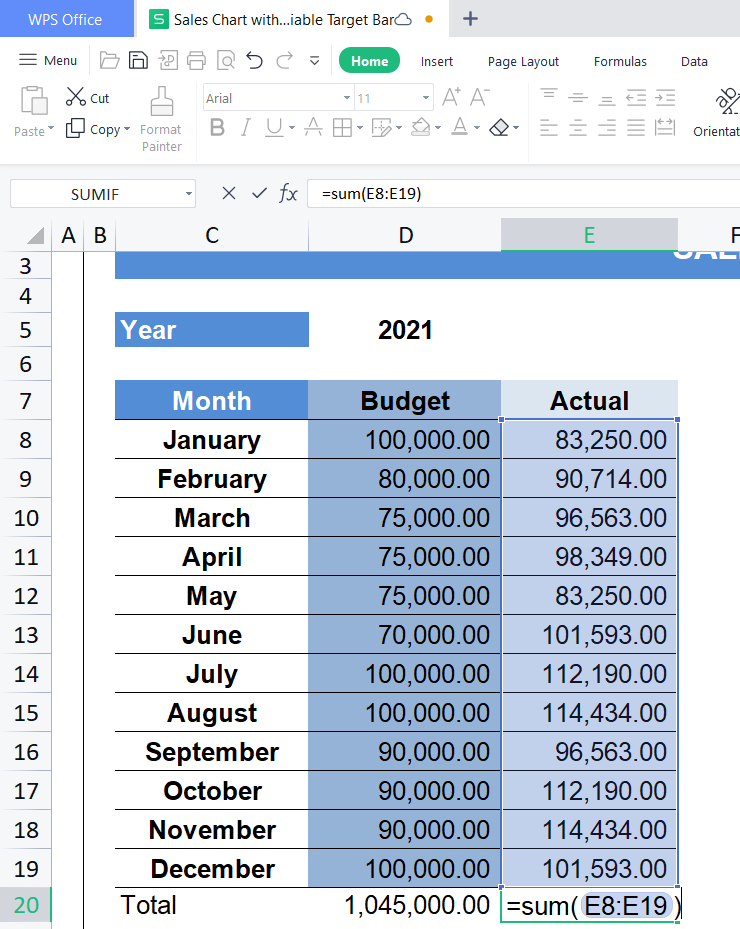10 fast budgets vs. actual variance excel templates | WPS Office Academy