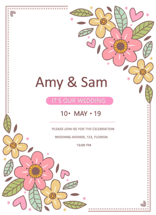 Best free download editable wedding program template for Word 2023 ...