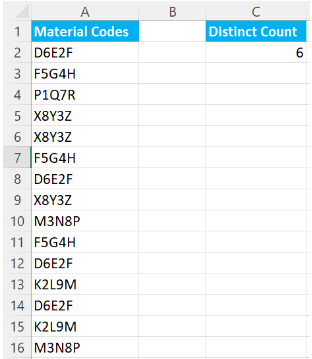 How to Count Distinct Values in Excel