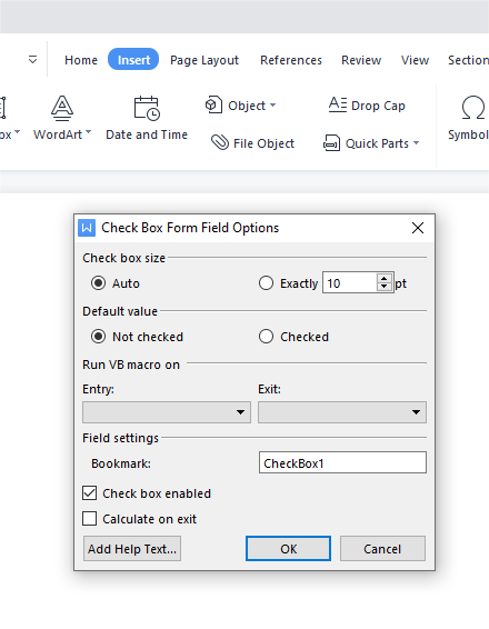 Yes Or No Checkbox In Word