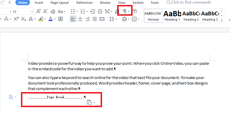 how to remove a page on word