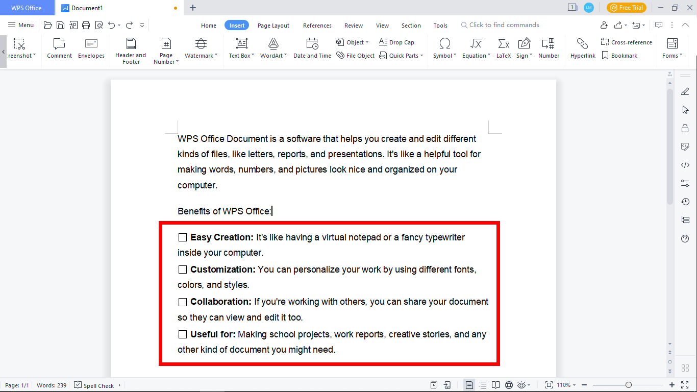 How to Create a Checklist in Word Using WPS Office: (Easy Way)