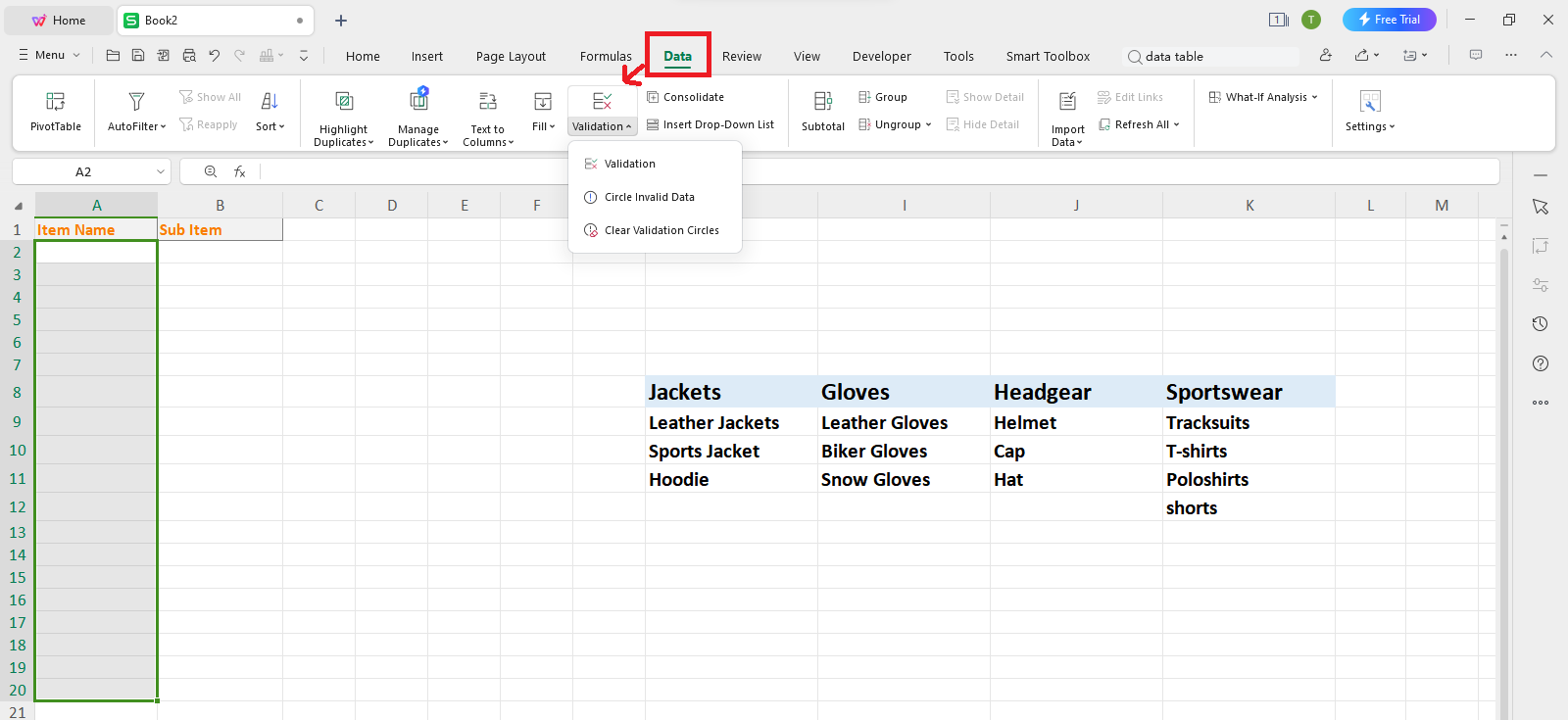 How to create an excel table in wps office (step-by-step)