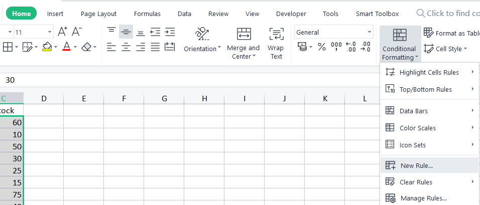 How to Use Excel Conditional Formatting Formula in WPS Office