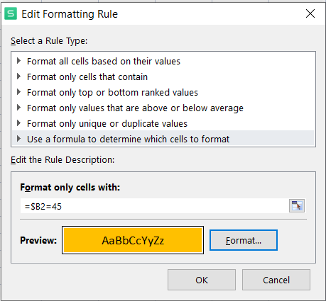 How to Use Excel Conditional Formatting Formula in WPS Office