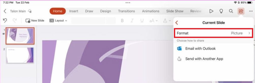 How to Share One Slides from PowerPoint in a presentation