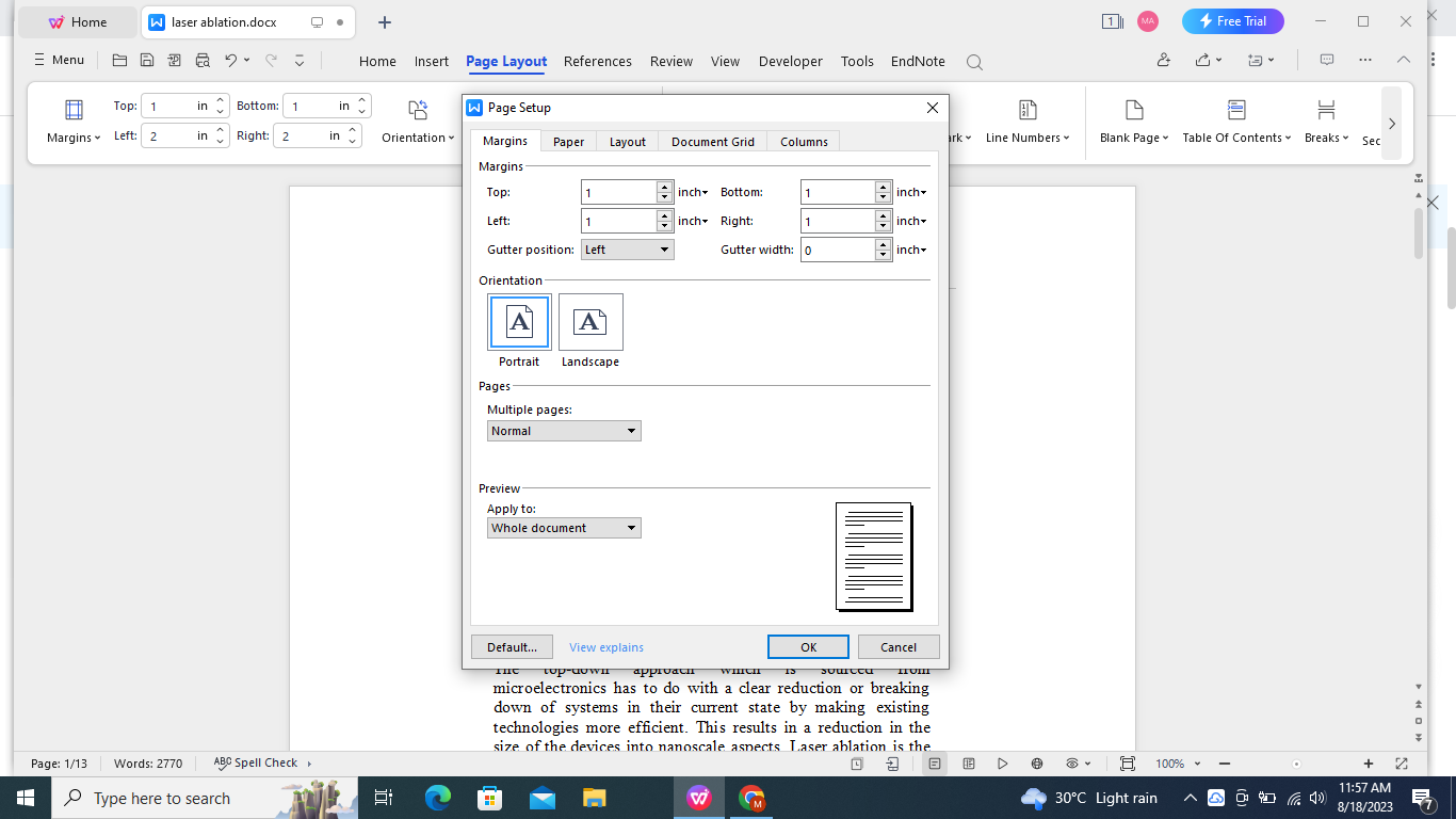One Inch Margins How To Change Margins In Microsoft Word 2007-Make