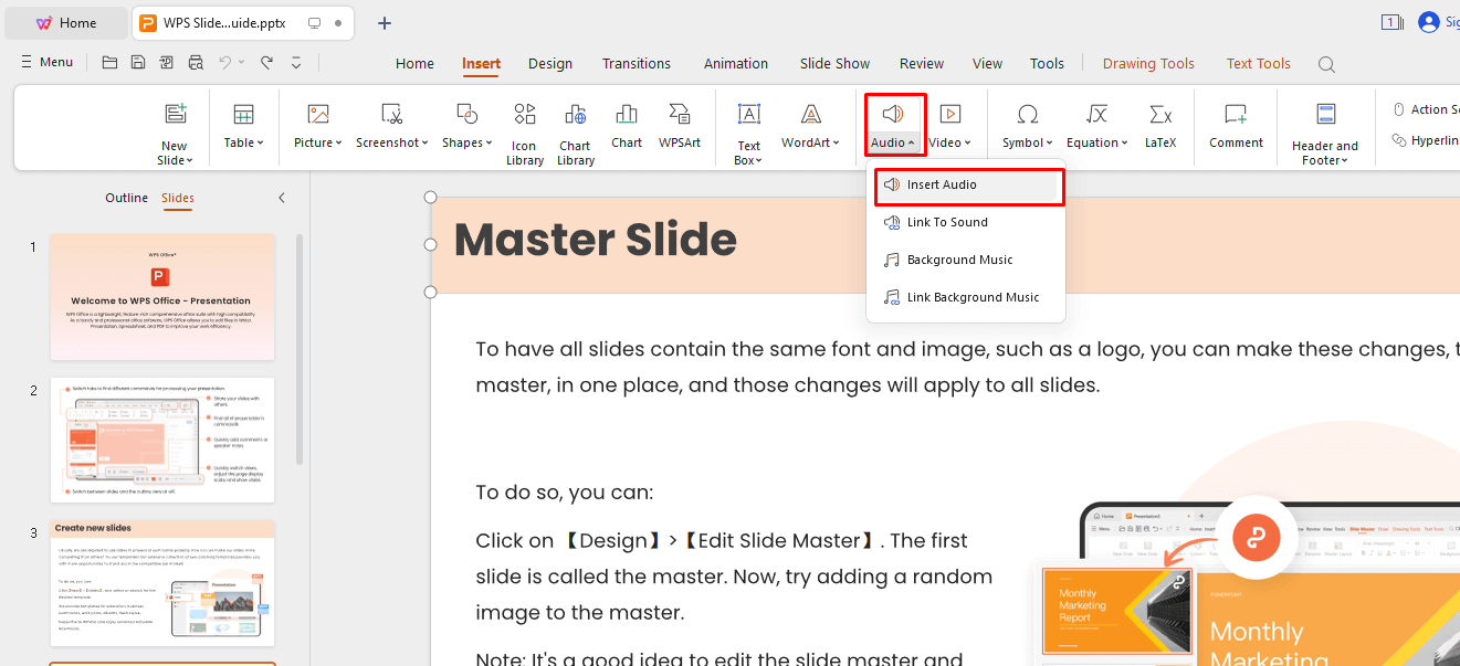 How to Record Audio on PowerPoint in WPS Office [Step-by-Step]