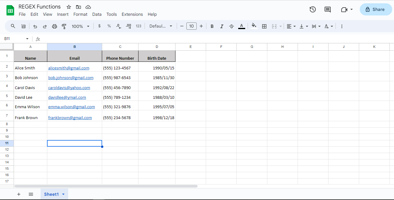 REGEX Formulas in Google Sheets (With Examples)