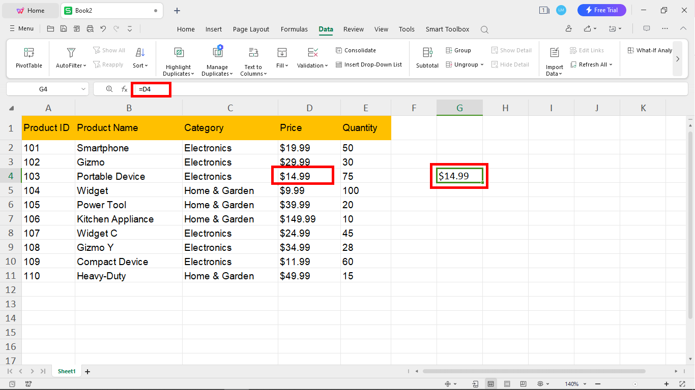  How To Copy Value From One Cell To Another In Excel Using Formula WPS 
