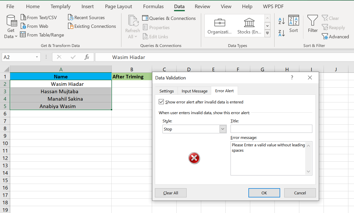 How to Use Excel Trim Function in WPS Spreadsheet (Step-by-Step)