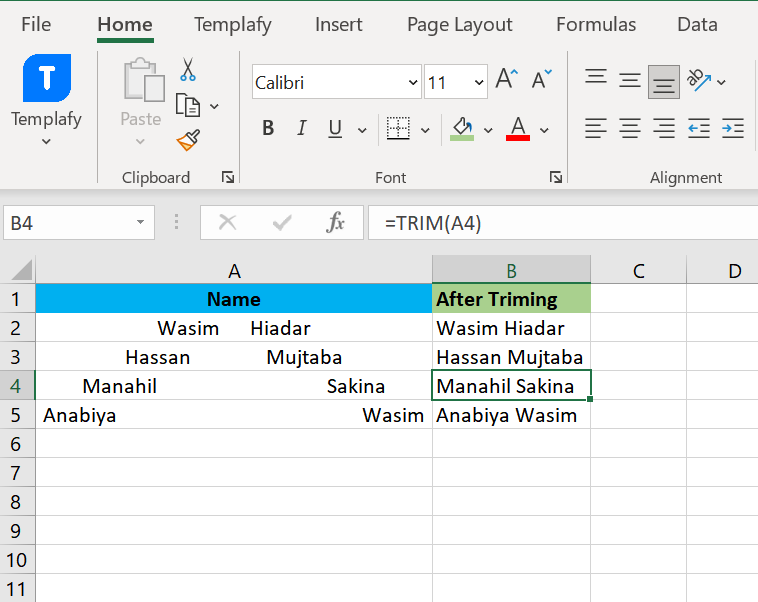How to Use Excel Trim Function in WPS Spreadsheet (Step-by-Step)