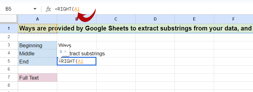 How to Extract Substrings in Google Sheet