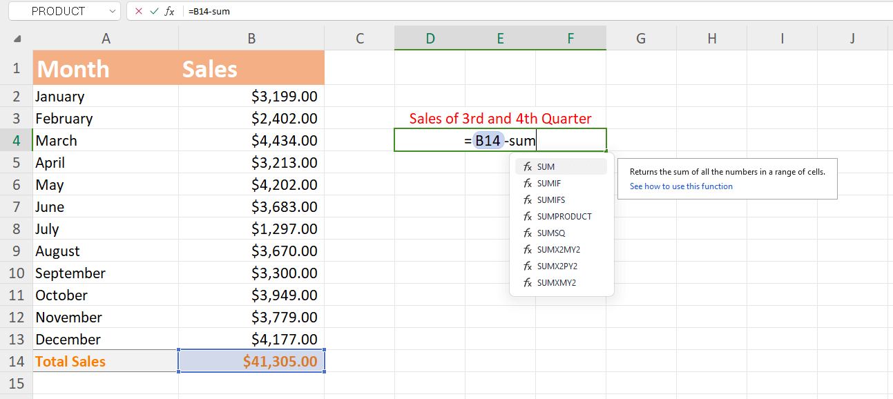 Spreadsheet Formula for Subtraction in WPS Office (For Beginners)