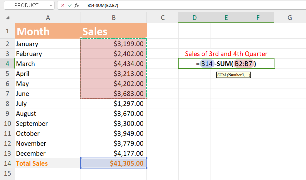 Spreadsheet Formula for Subtraction in WPS Office (For Beginners)