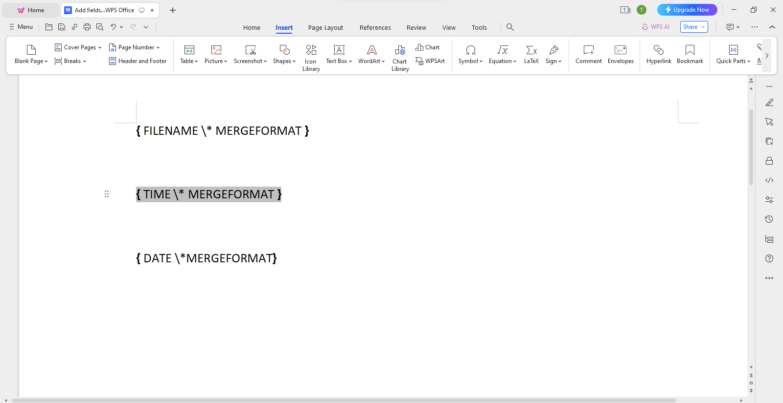 How to Insert Field in Word Using WPS Office (The Easiest Steps)