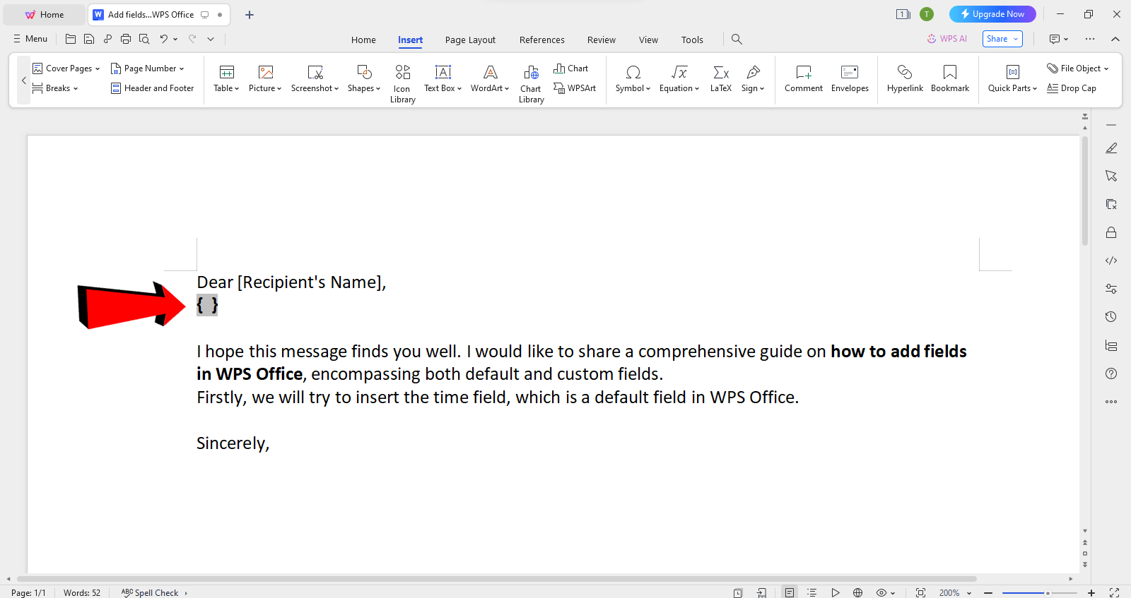 How to Insert Field in Word Using WPS Office (The Easiest Steps)
