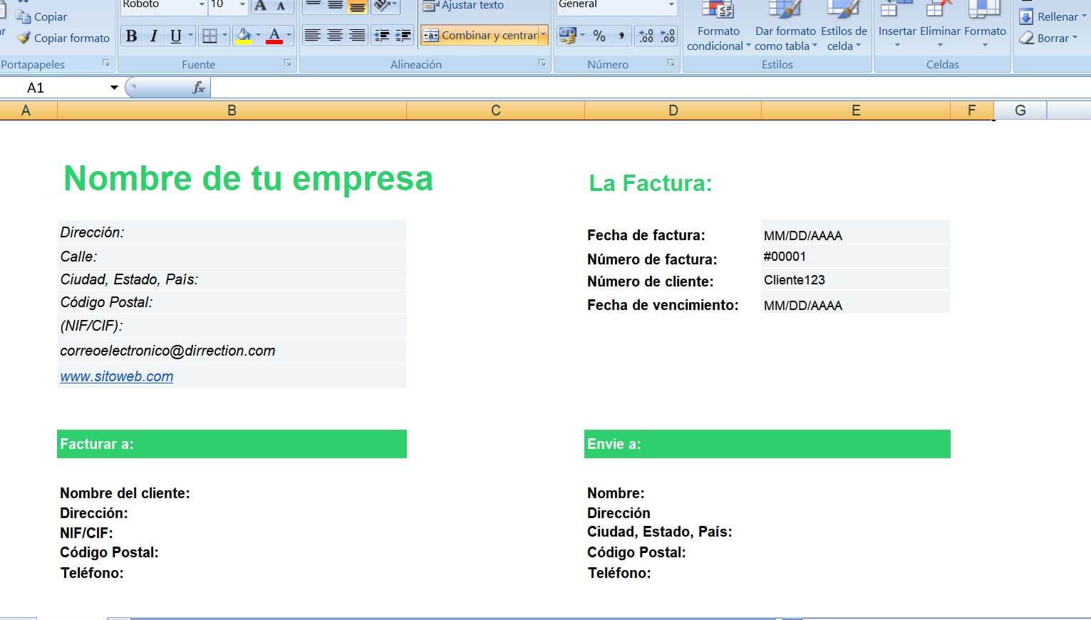 Plantilla De Factura En Excel Para Descargar Gratis