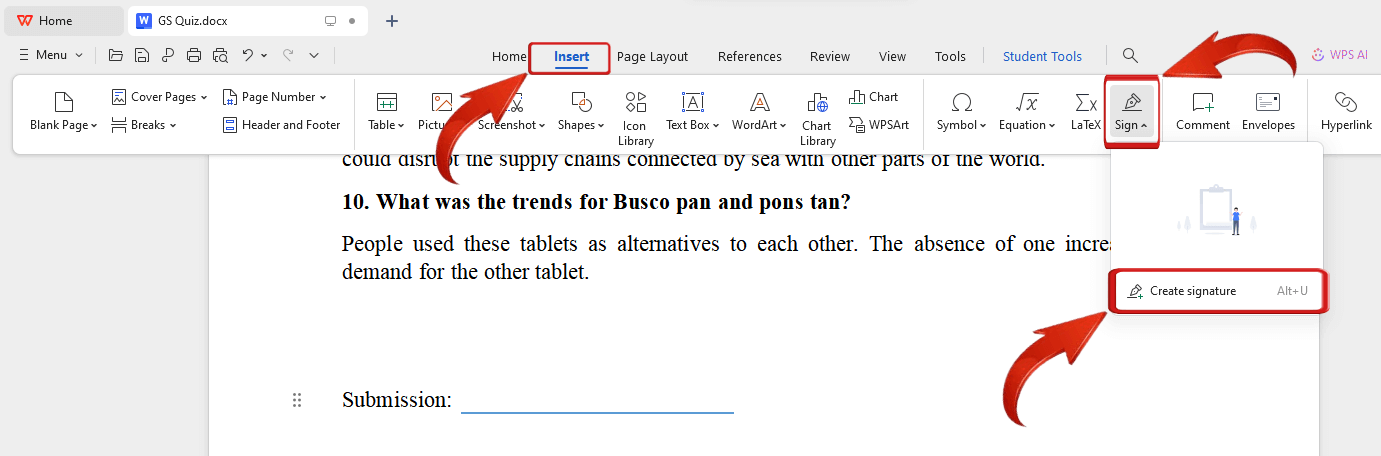How to Insert Signatures in Word [For Students] | WPS Office Academy