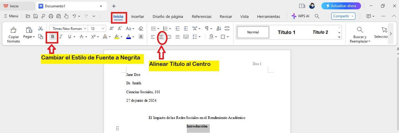 Encabezado En Formato Mla En Word