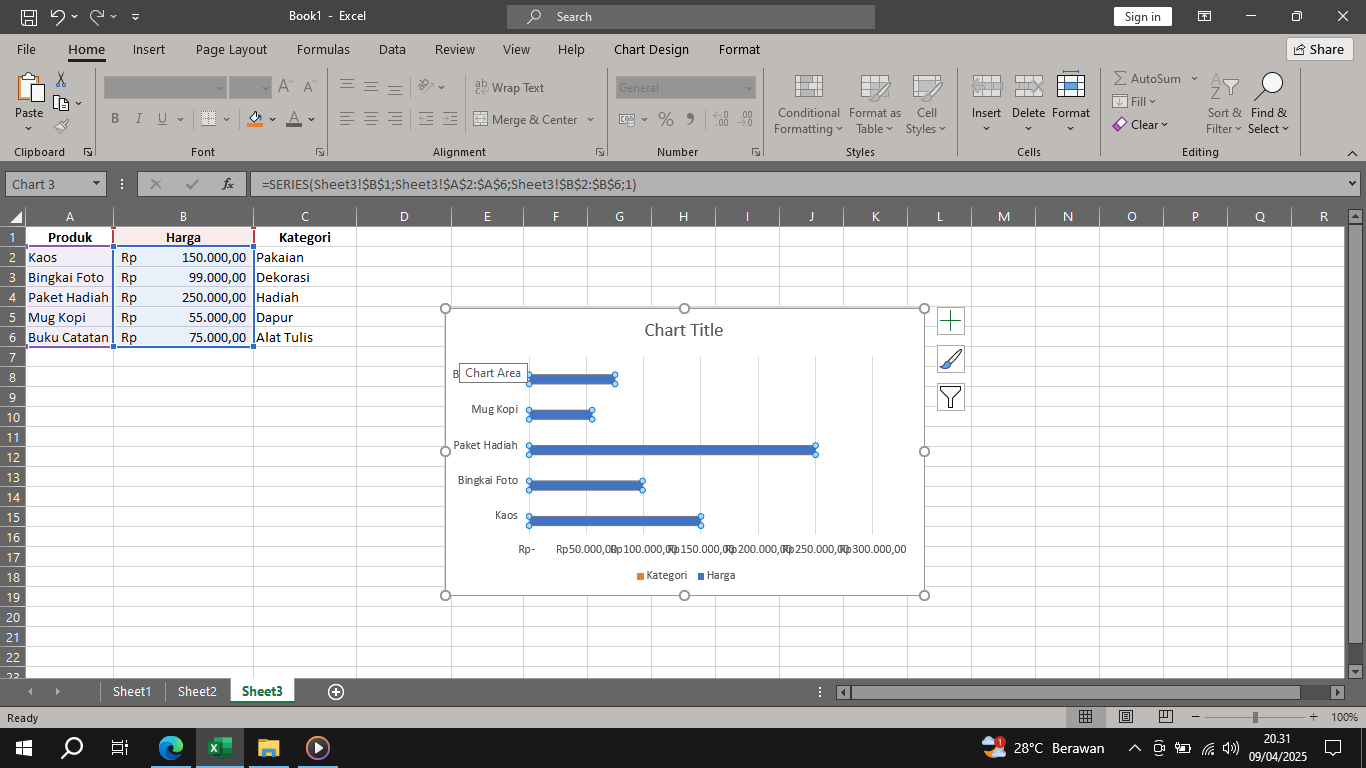 Cara Membuat Grafik di Excel