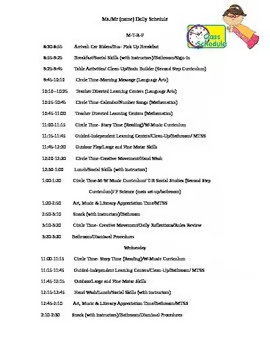 10 Free Editable Preschool Schedule Printable [Download & Edit]